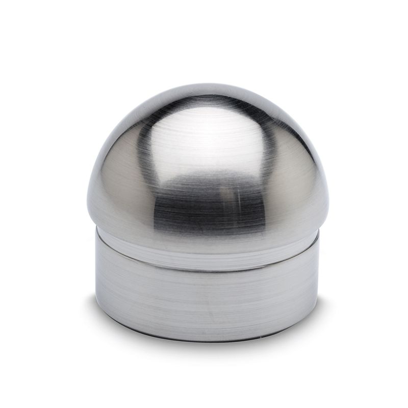Halfronde eindstop Callan voor buis Ø 25,4 mm zamak RVS look