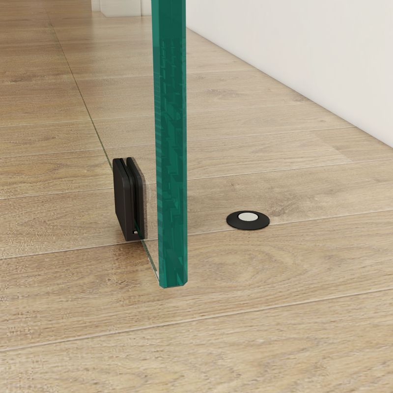 Magnetische deurstop voor glazen deur Mila RVS-304 zwart