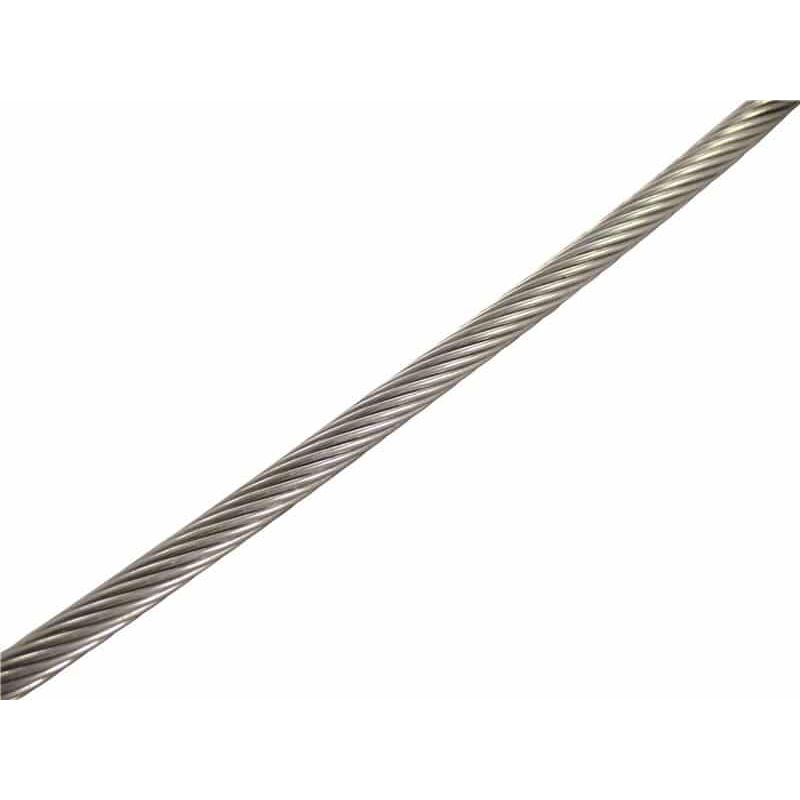 RVS kabel 6 mm stijf 1 x 19 500 meter op rol RVS-316