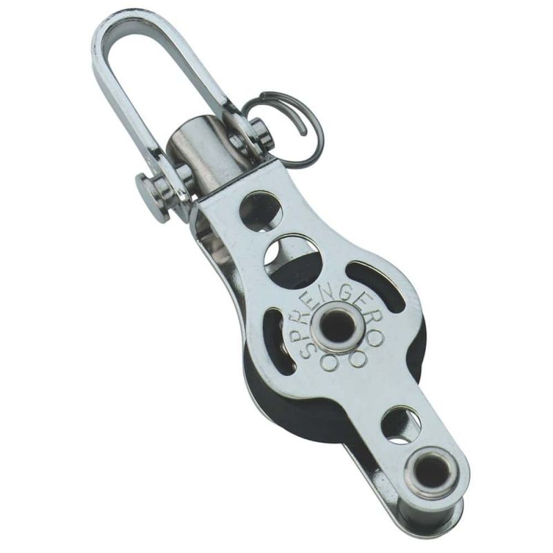 Spenger mini katrol met kogellager wartel en hondsvot Ø 19 mm touwmaat ...