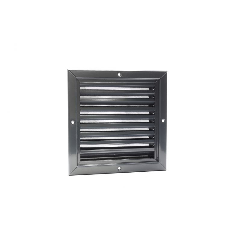 Gevelrooster vaste lamellen 200 x 200 mm antraciet aluminium