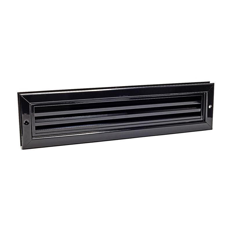 Deurrooster 470 x 121 mm zwart aluminium
