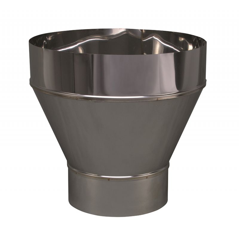 Verloopstuk enkelwandig 149 mm uitw. - 250 mm voor rookkanaal RVS-304