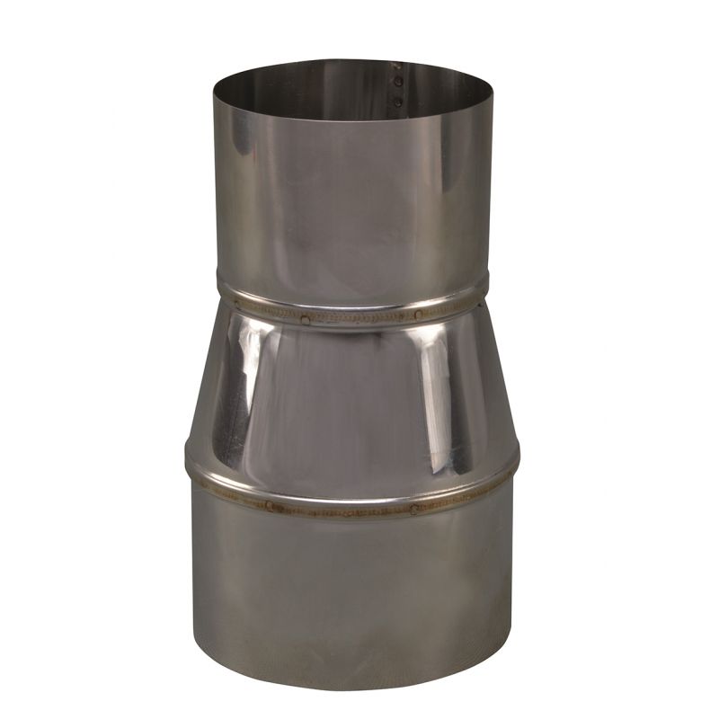 Verloopstuk enkelwandig 99 mm uitw. - 80 mm voor rookkanaal RVS-304