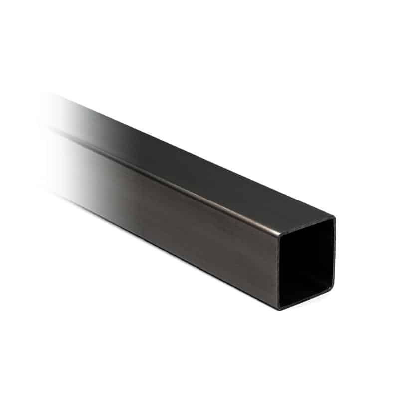 RVS koker 20 x 20 x 1,5 mm RVS-304 zwart gecoat