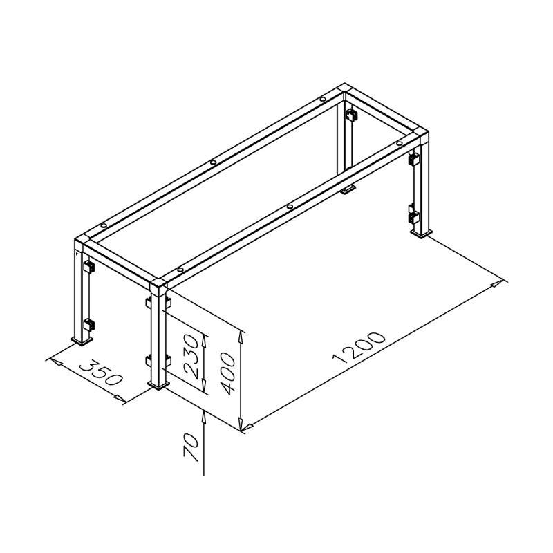 Uitgiftebuffet Brenda 20 x 20 mm RVS-304 zwart