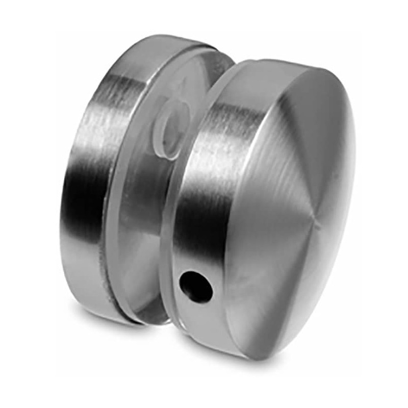 Glasverbinder rond 50 mm RVS-304 mat geslepen model 0742