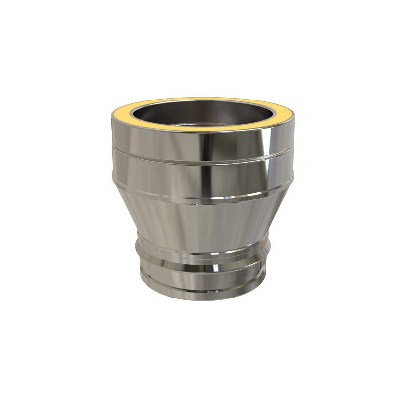 Koppelstuk Ø125 mm naar Ø125 mm voor rookkanaal dubbelwandig RVS-304