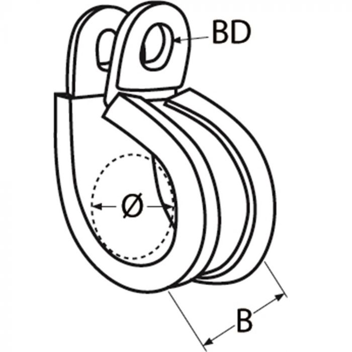 Bevestigingsklem DIN 3016 met rubberen inleg 48 mm RVS-304