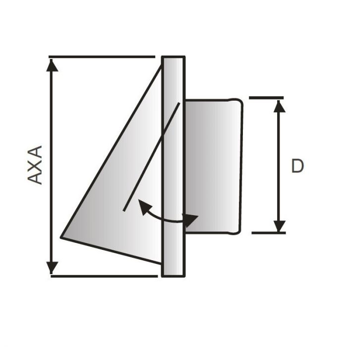 Kaprooster met overdrukklep Ø 150 mm RVS